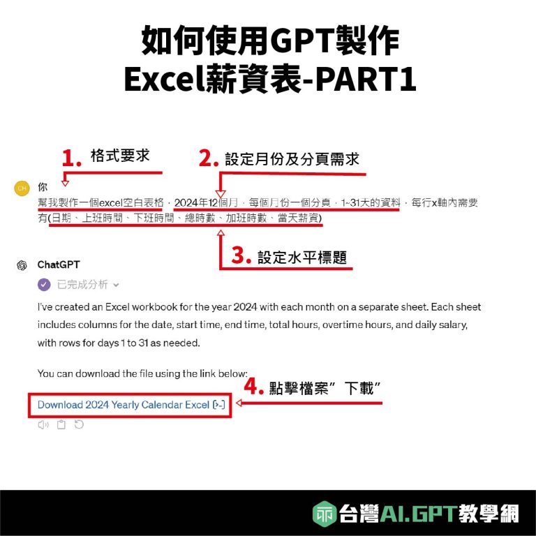 如何使用GPT製作Excel薪資表 - 台灣最大AI教學網站